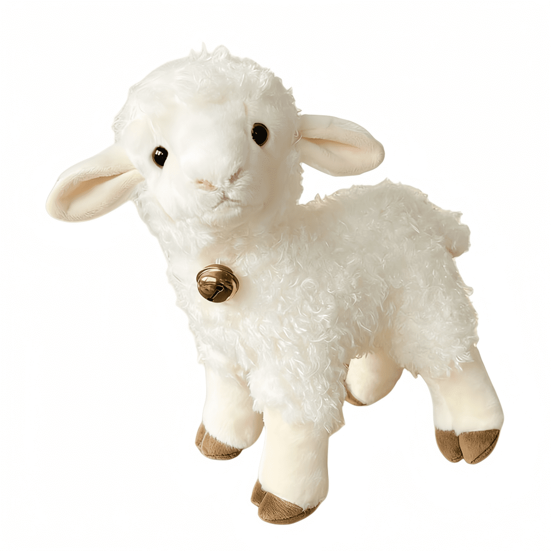 Simulation Kawaii Bell Sheep Stuffed Animal Plush Toys - Lifelike Lamb ...