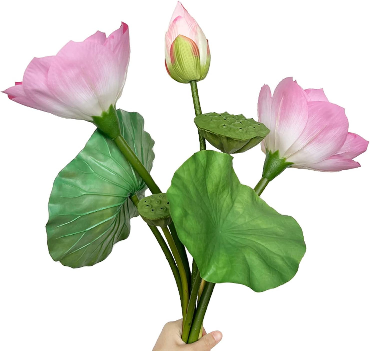 Simulation Lotus Lea, Lifelike Water Lily Buds Ornaments, Silk ...