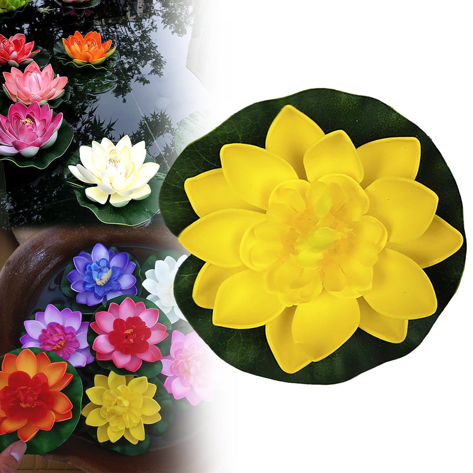 Simulation Lotus Yellow,1Pc 10Cm Artificial Lotus,12 Pcs Artificial ...