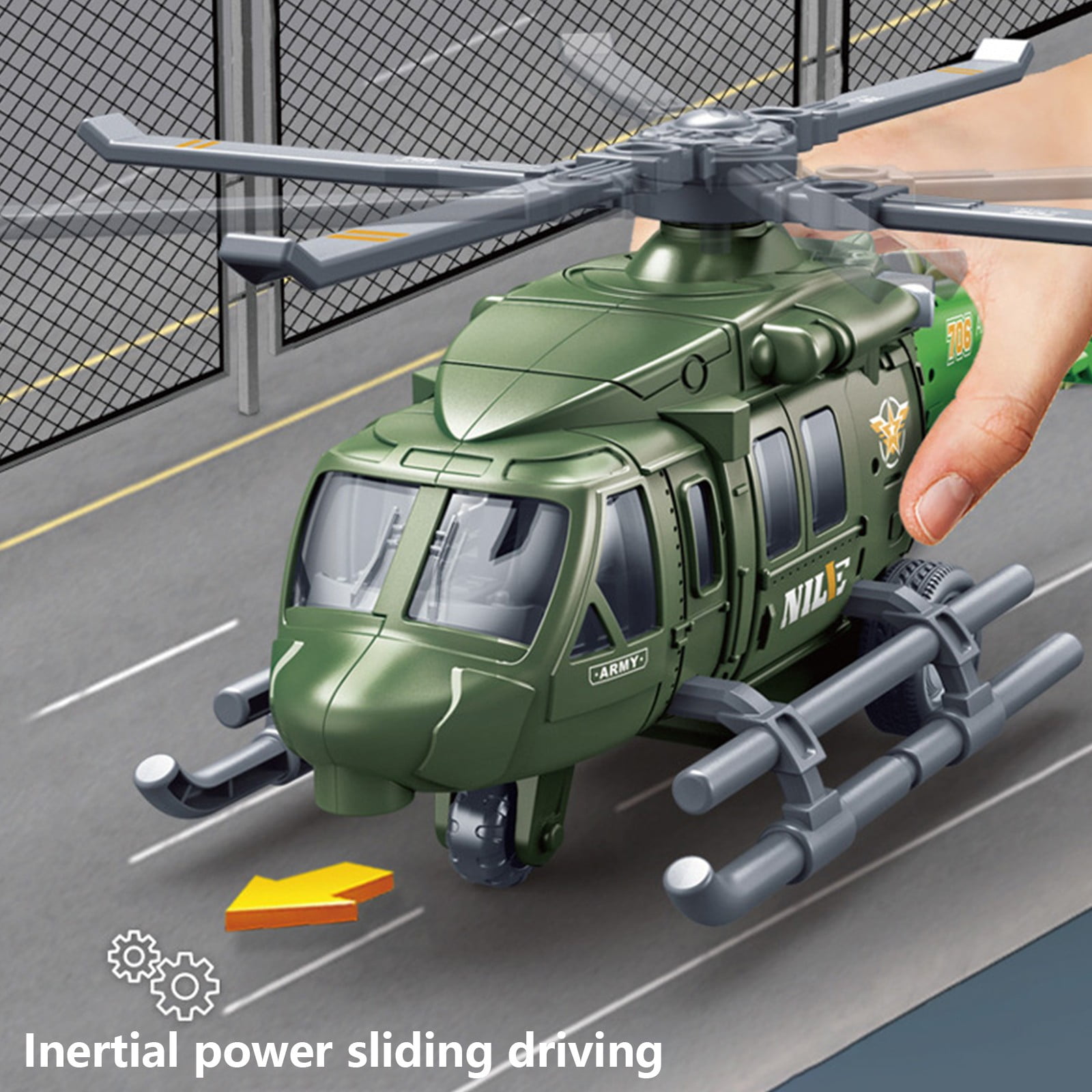 Simulation Military Helicopter Toy with Lights and Sound Sirens ...