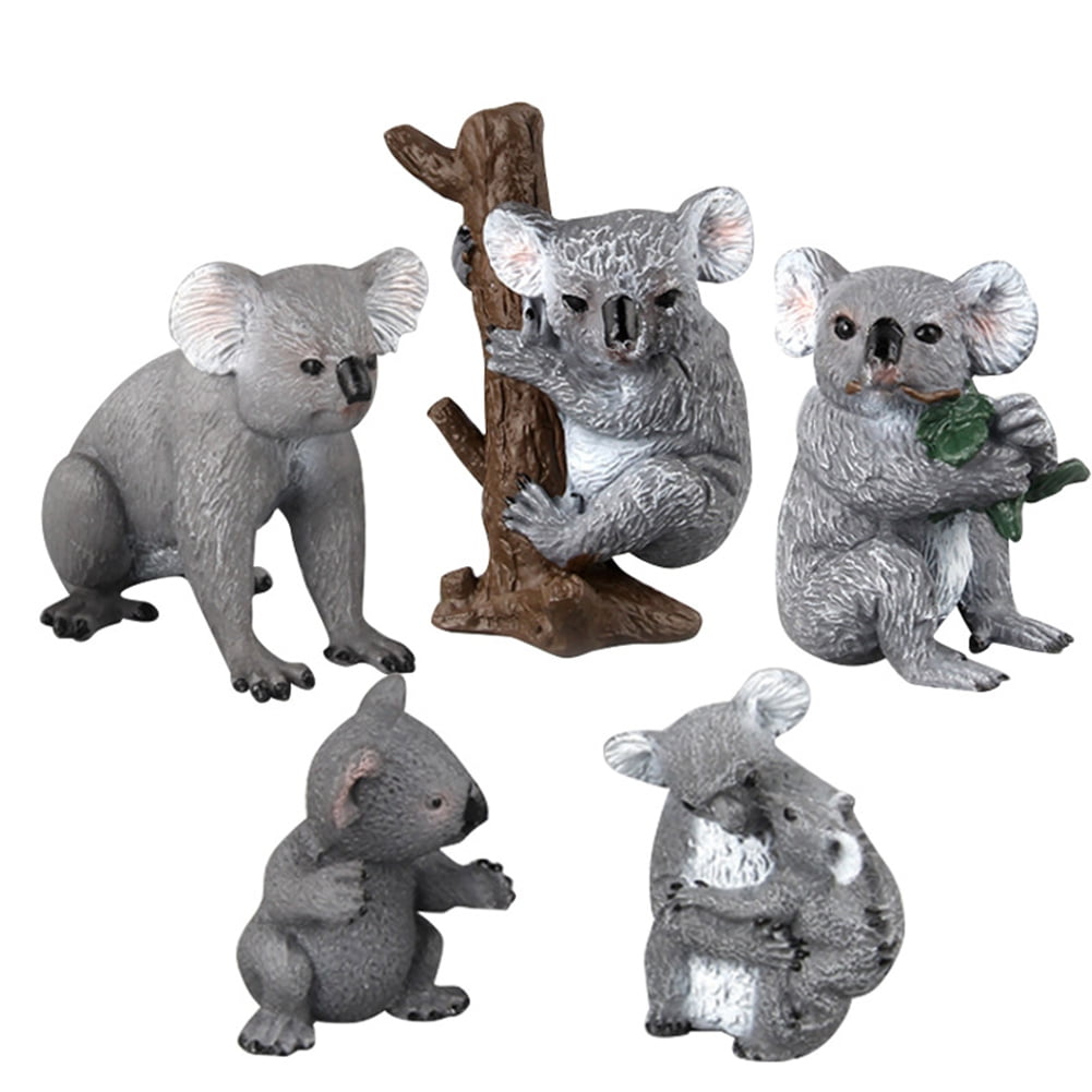 Simulation Mini Koala Animal Solid Model Figurine Desk Ornament ...