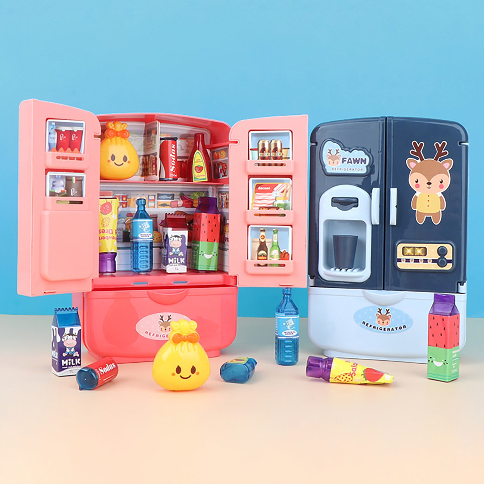 Simulation Mini Refrigerator Toy | Multifunctional Kitchen Role Play ...
