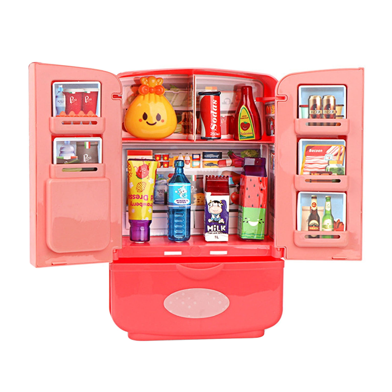 Simulation Miniature Double Door Refrigerator Kids Pretend Play House ...