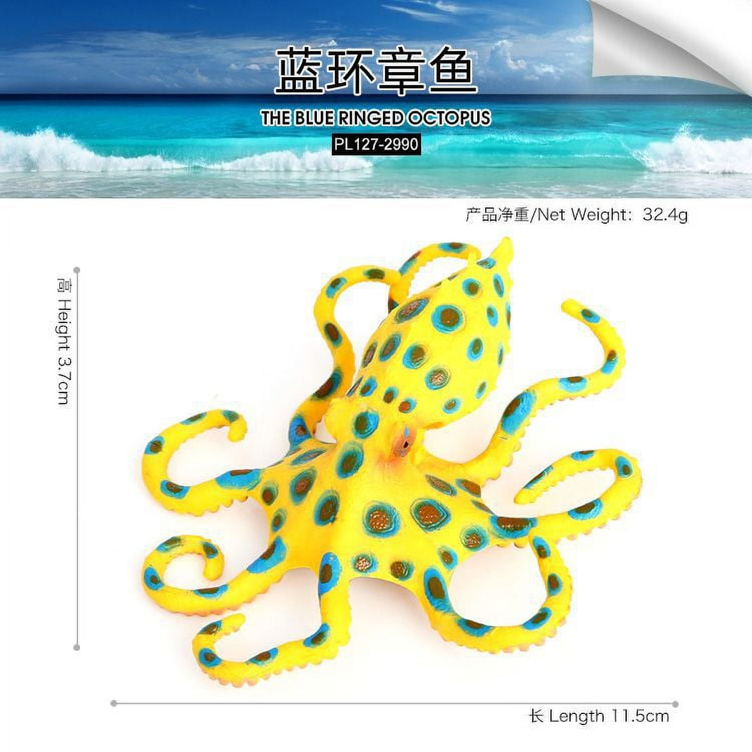 Yellow Plastic Octopus Figurine for Decor Realistic Simulation Marine ...