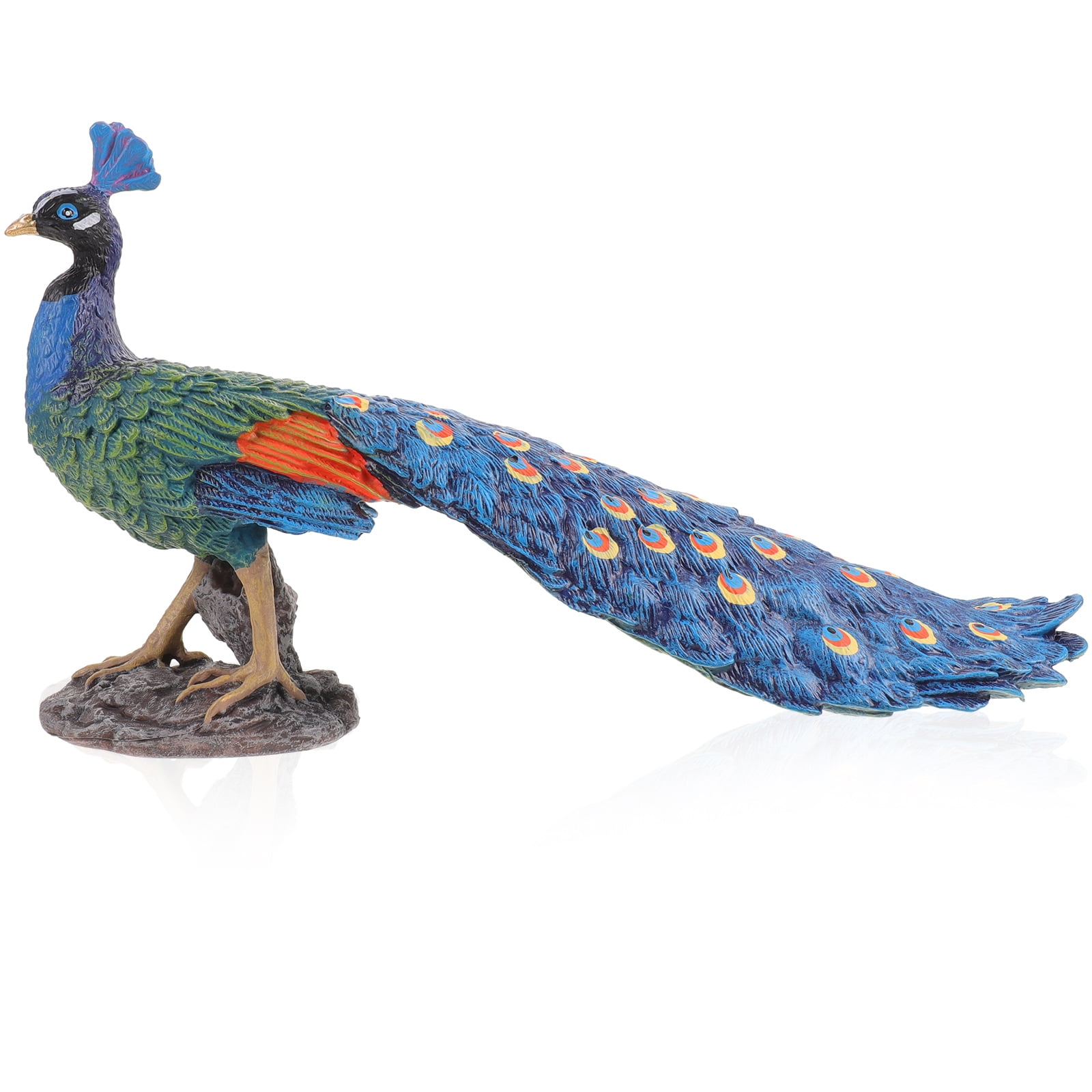 Simulation Peacock Model Ornament Vintage Decor Wildlife Table ...