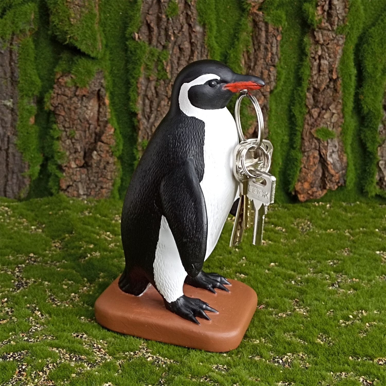 Simulation Penguin Statue Keychain Holder, 3D Resin Animals Shaped ...