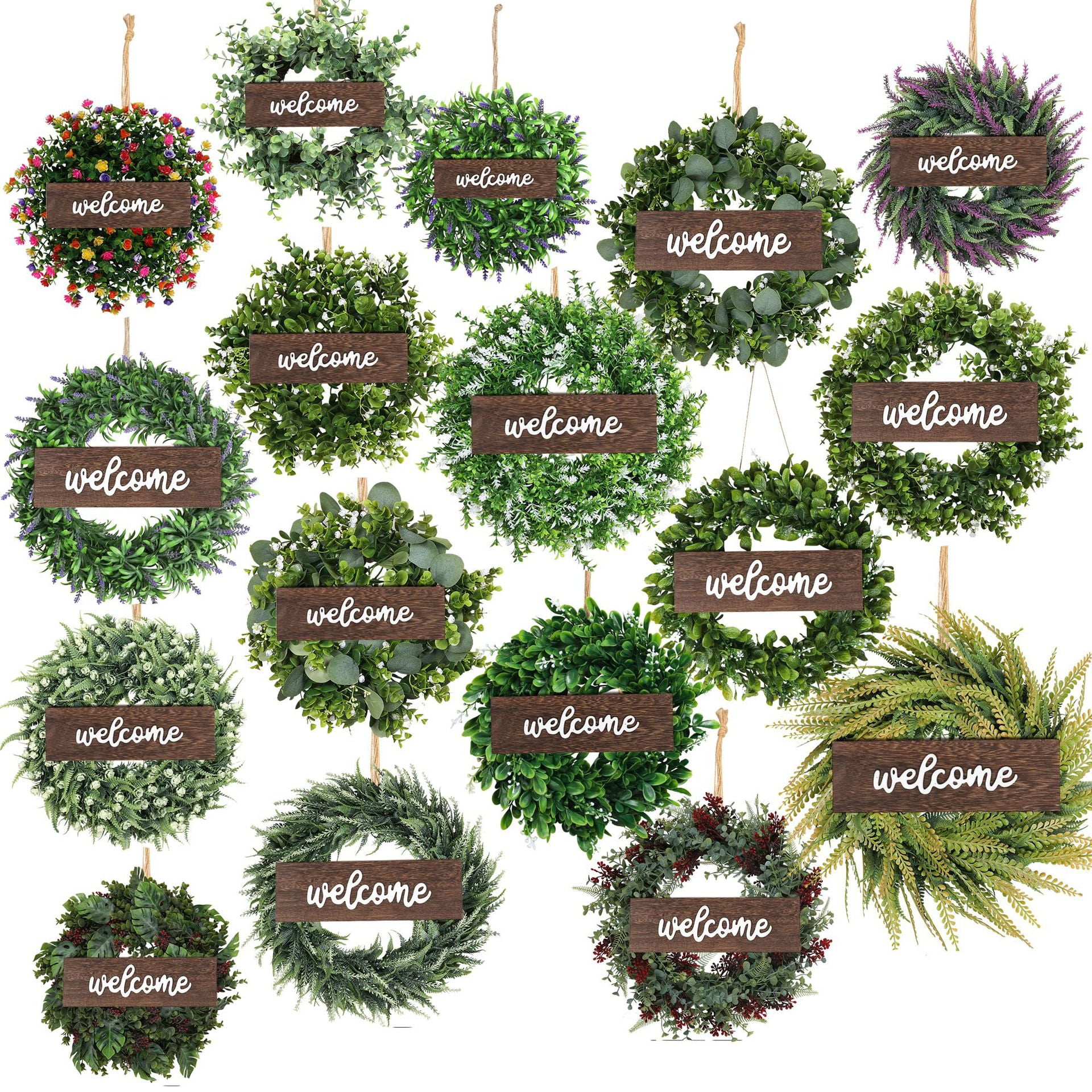 Simulation Plant Wreath Combination Home Door and Window Hanging with ...
