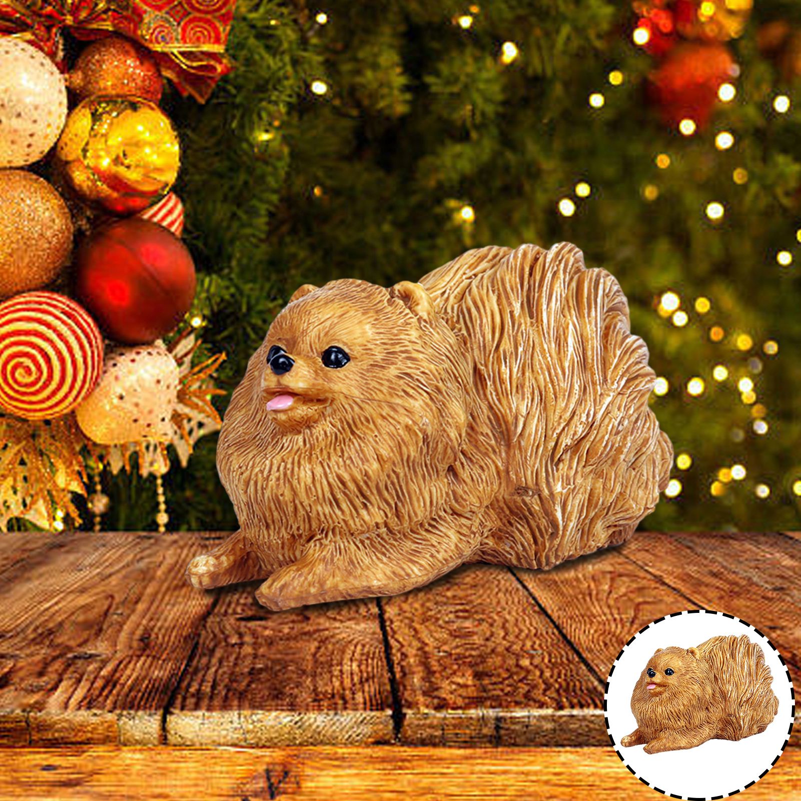 Simulation Pomeranian Dog Model Vivid Look Animal Crafts Ornament ...