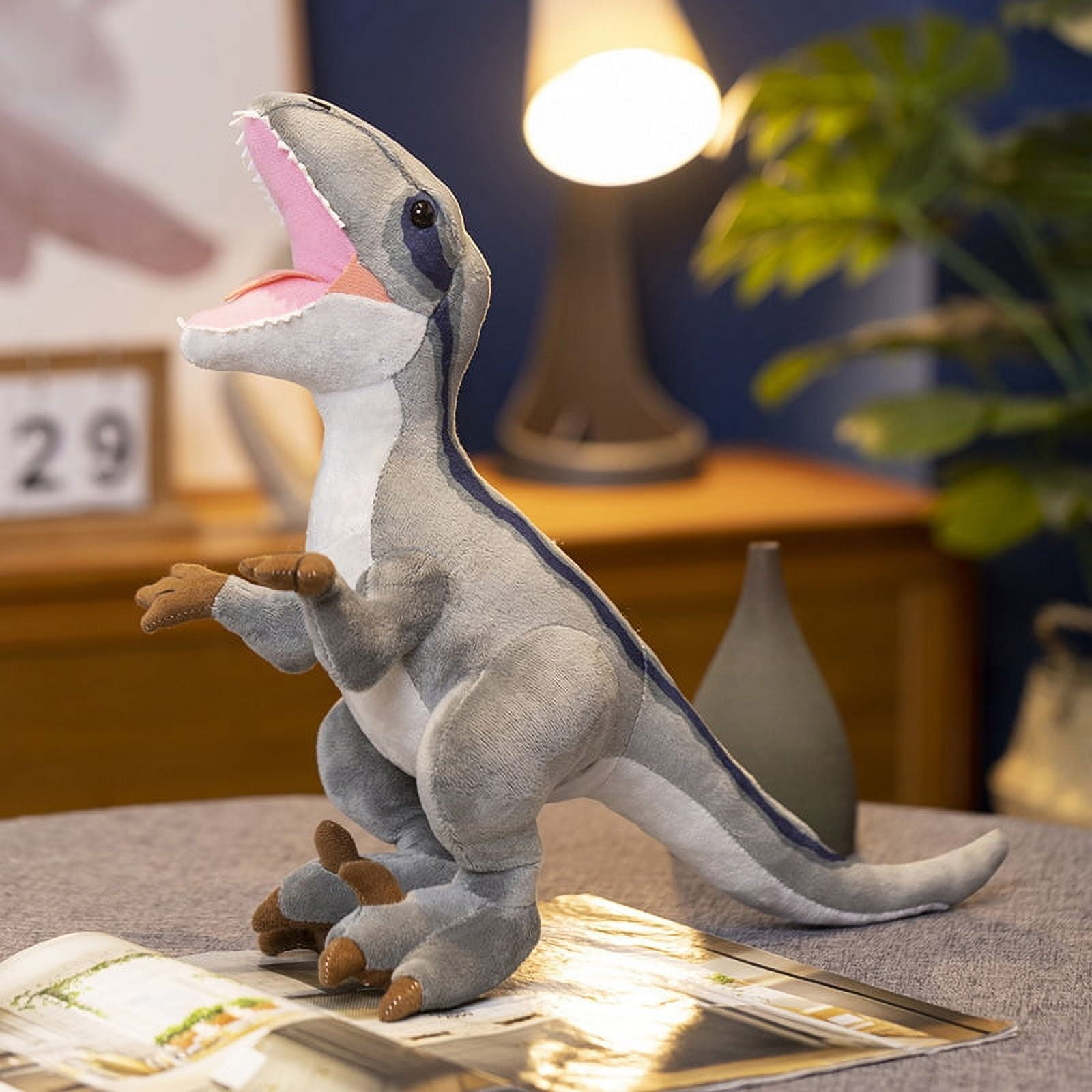 Simulation Reallife Velociraptor Plush Toy Soft Stuffed Animals Model ...
