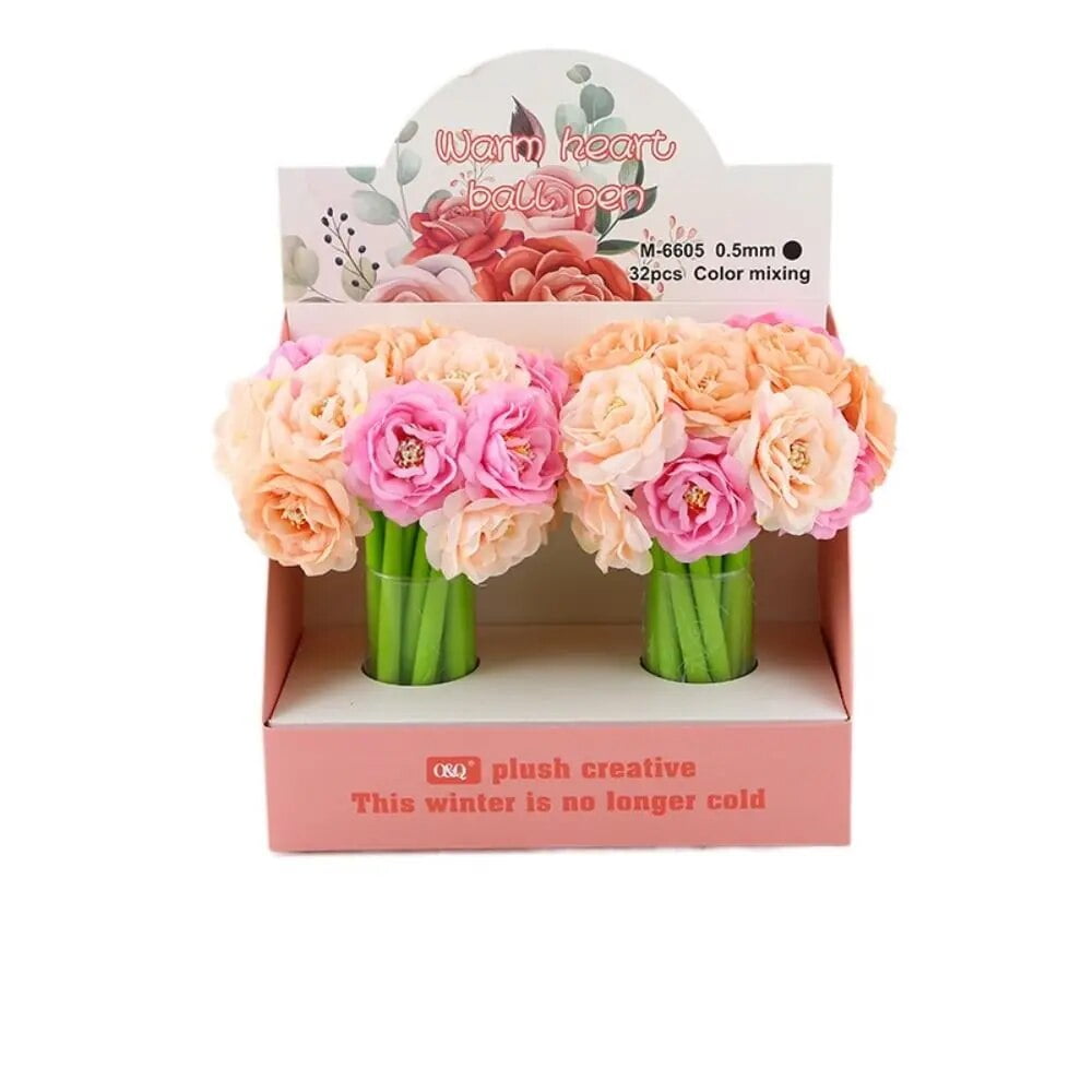 Simulation Rose Flower Artificial Rose Pens Cute Neutral Gel Pen ...