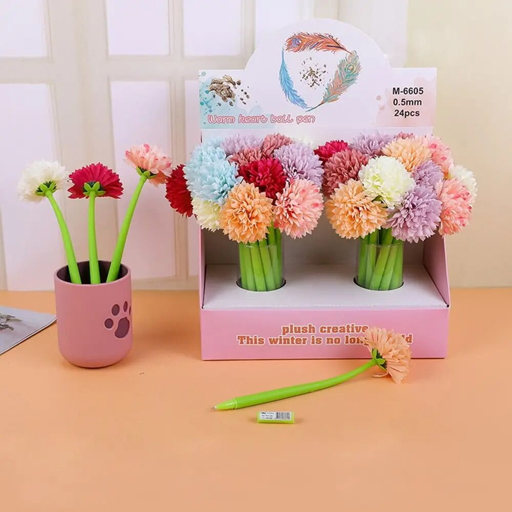 Simulation Rose Flower Artificial Rose Pens Cute Neutral Gel Pen ...