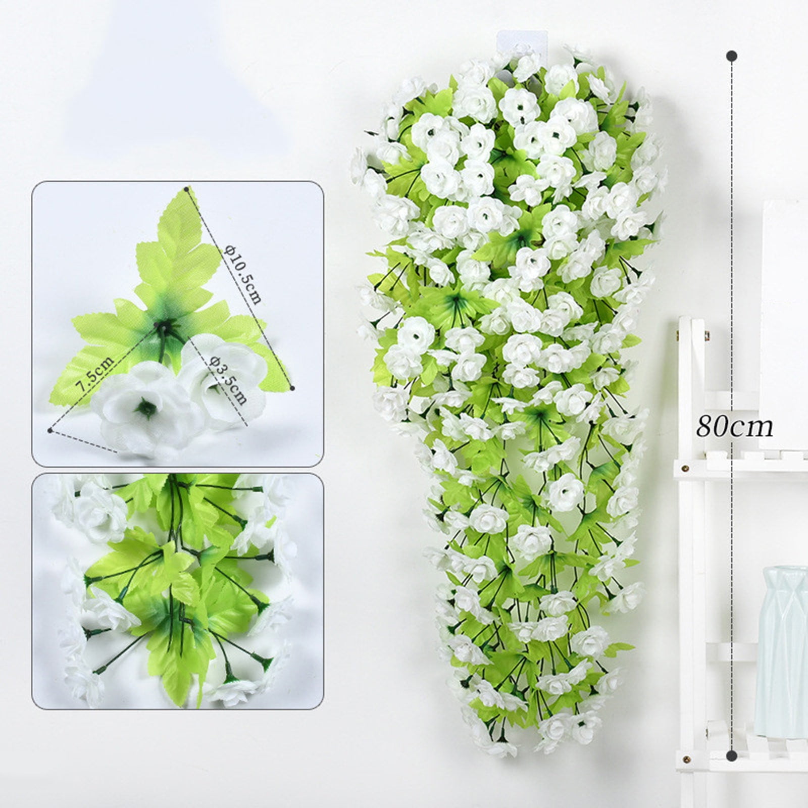 Simulation Rose Wall Hanging Artificial Flower - 80cm Long-Lasting ...