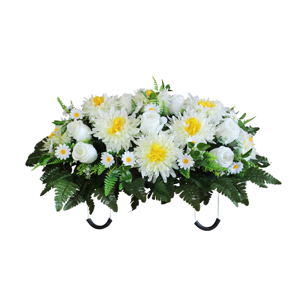 Simulation Silk Cloth Plastic Flower Tombstone Decoration Roses ...