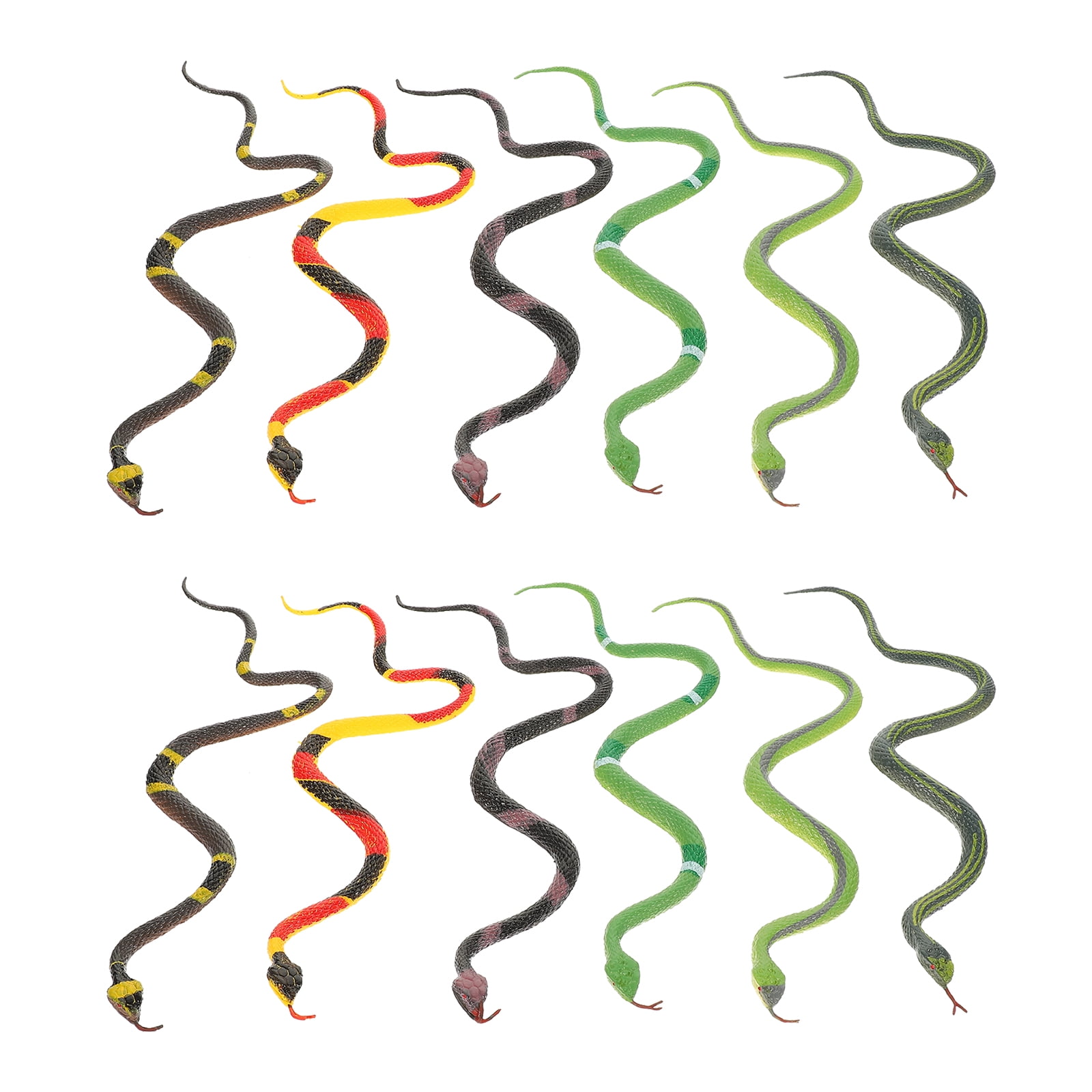 FRCOLOR Realistic Rubber Snake Toy for Kids Use Assorted Color 12Pcs ...