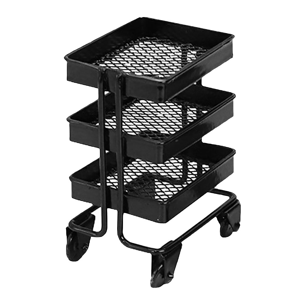 Mini Cart Storage Rack with Adornment for Mini House 1 Set Movable ...