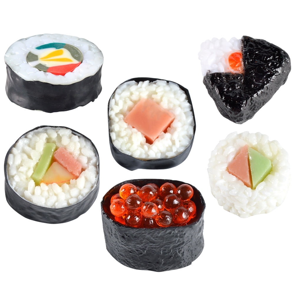 Simulation Sushi 6 Pcs Lifelike Model Food Toy Kitchen Pretend Play ...