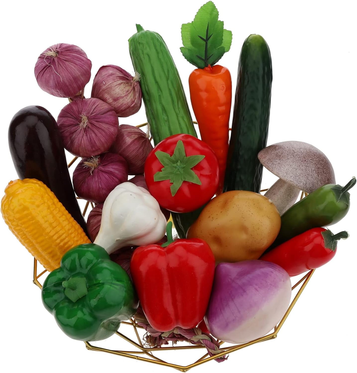 Simulation Vegetables Realistic Fake Garlic Cucumber Pepper Carrot Corn ...