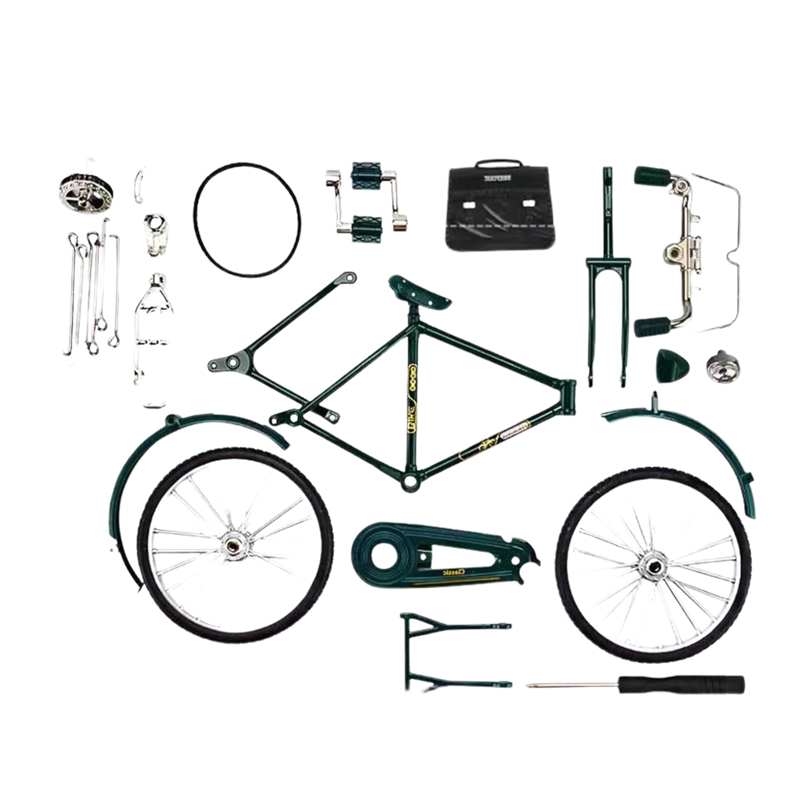 Simulation Vintage Bicycle Model with Pump Movable Pedal & Wheels DIY ...