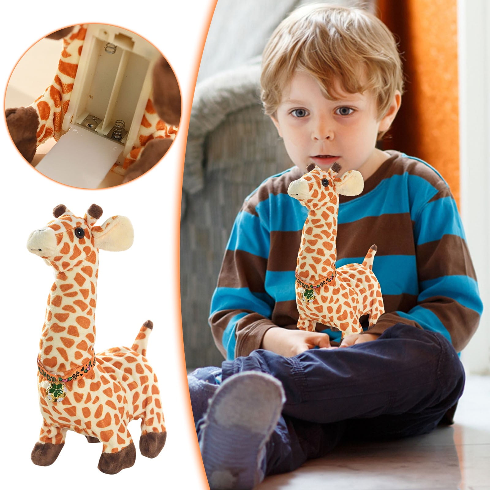 Simulation Walking Giraffe Interactive Electronic Pet Toy With Sound ...
