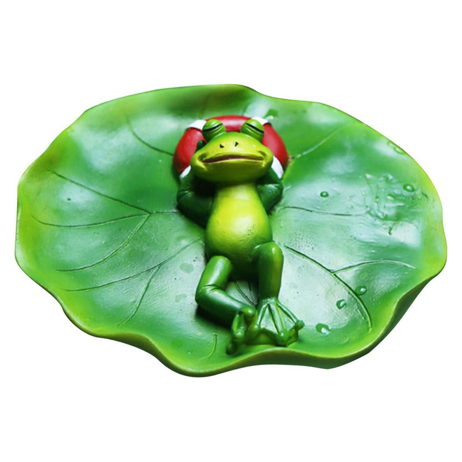 Simulation Water Floating Frog Ornament Animals Figurine Garden Statue ...