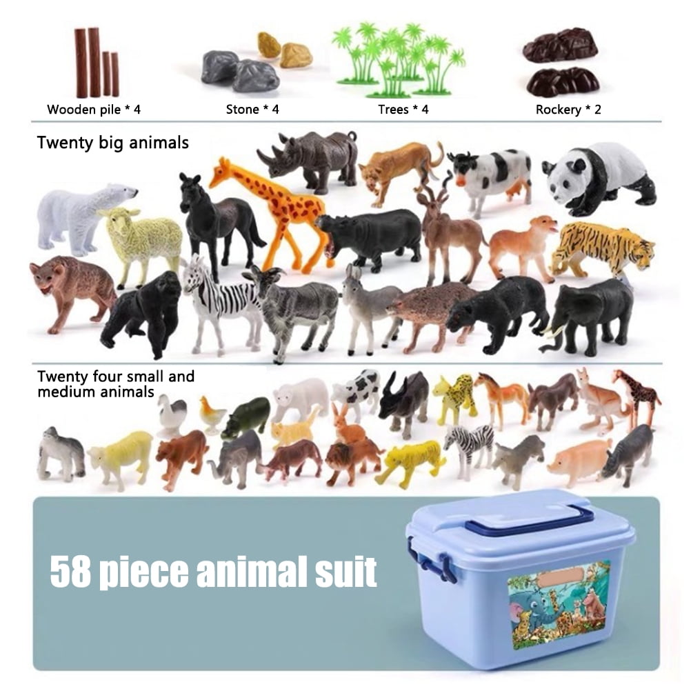 Simulation Wild Animal Model Toy Mini Animal Tiger Panda Children ...