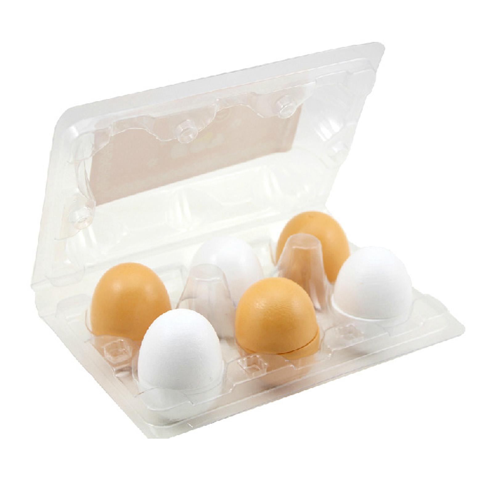 Simulation Wooden Eggs Toys Pretend Toy Fake Eggs for Kitchen Preschool ...