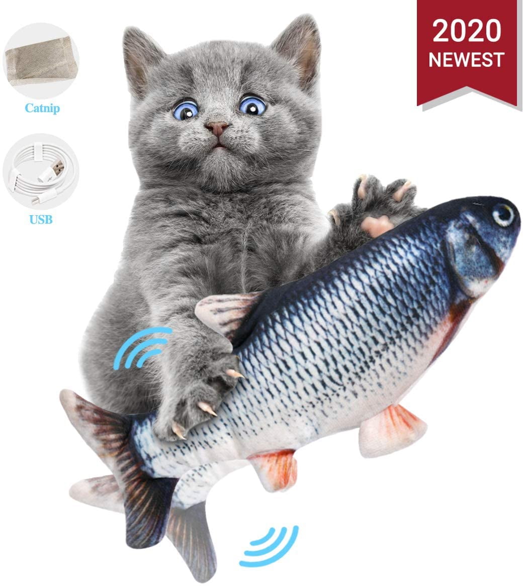 Simulation electric fish cat toy kitten indoor interactive dance fish ...