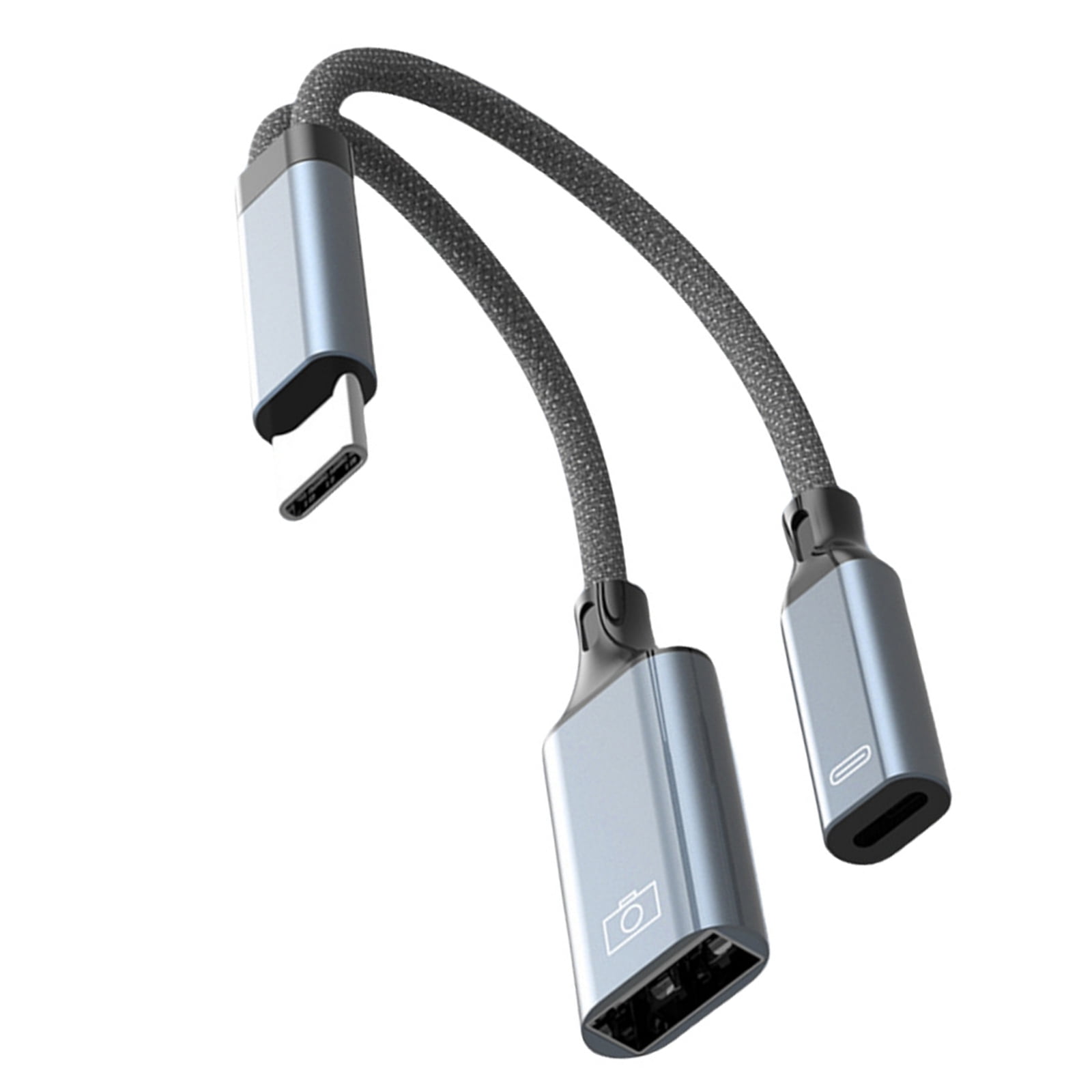 Simultaneous Charging Music USB C Splitter Cable Power Delivery Braide ...