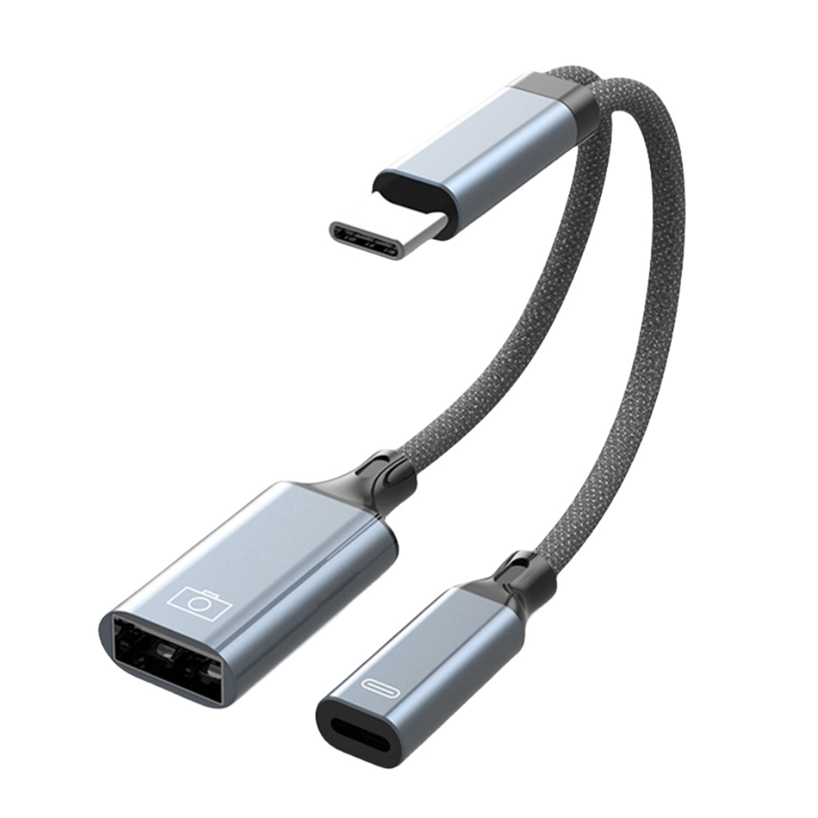 Simultaneous Charging Music USB C Splitter Cable Power Delivery Braide ...