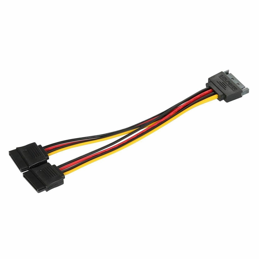 Simyoung 15Pin SATA Male To 2 Female Power HDD Splitter Connector Cable ...
