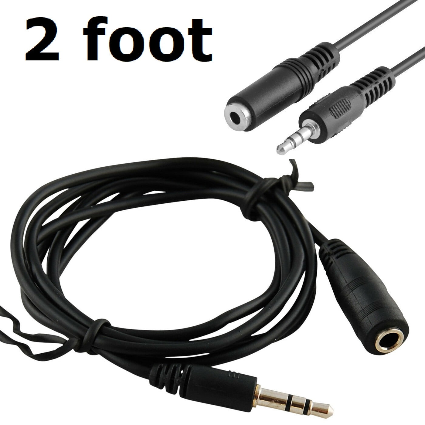 Simyoung 2FT Audio Auxiliary Stereo Extension Audio Cable 3.5mm Stereo ...