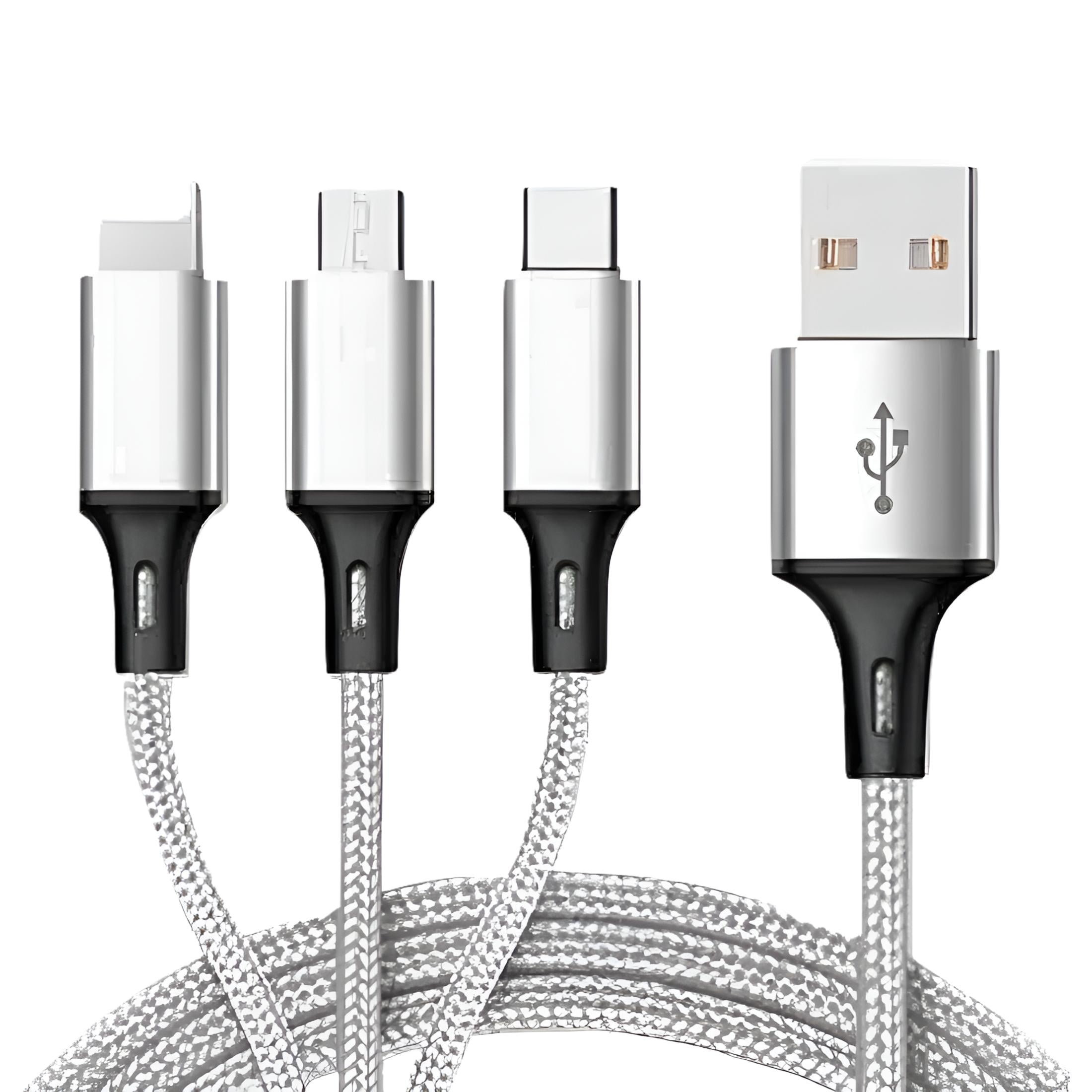 Simyoung 4FT 3 in 1 USB Multi Charging Cable, Micro USB, Lightning ...