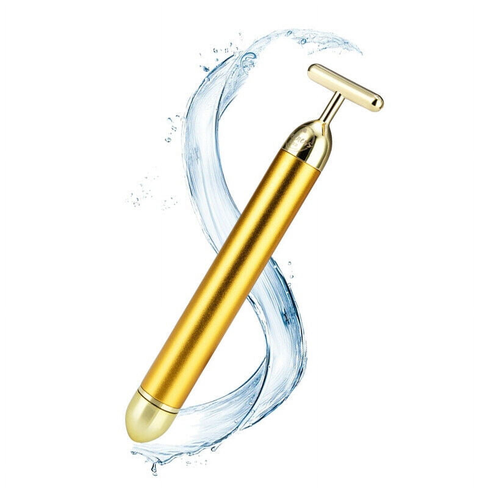 Simyoung Beauty Bar 24k Golden Pulse Facial Massager,T Shape Gold Face ...