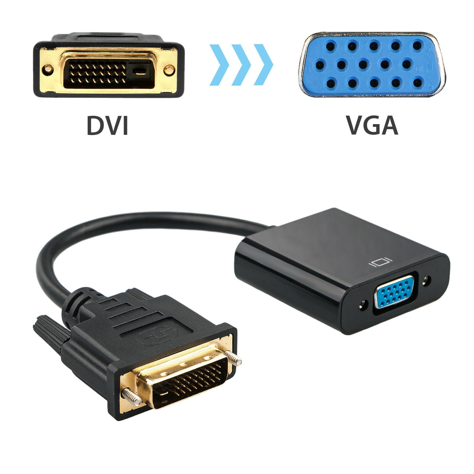 Simyoung DVI to VGA Adapter DVI 24+1 DVI-D Dual Link to VGA Male to ...