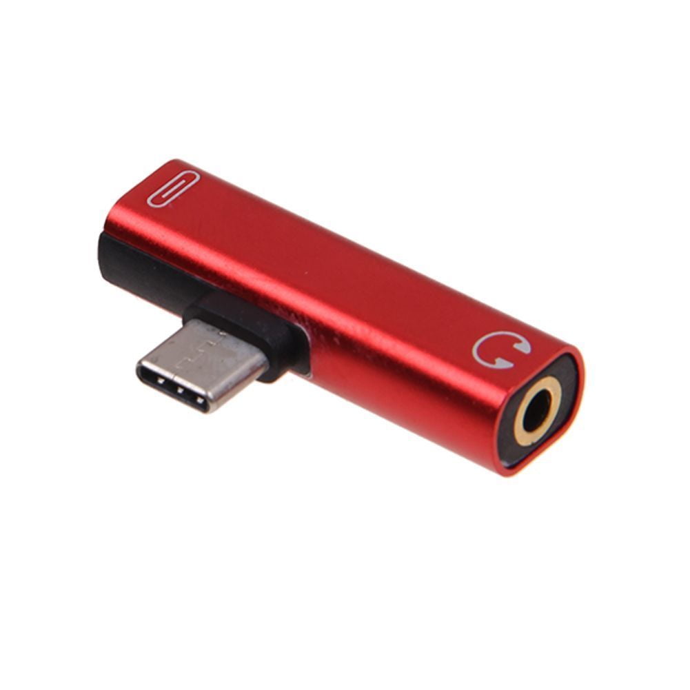 Simyoung Dual USB Type C Jack 2 in 1 Stereo Earphone Headset Converter Charging Adapter Splitter ...