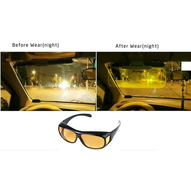 Simyoung HD Night Vision Wrap Around Glasses As Seen on TV Nighttime ...