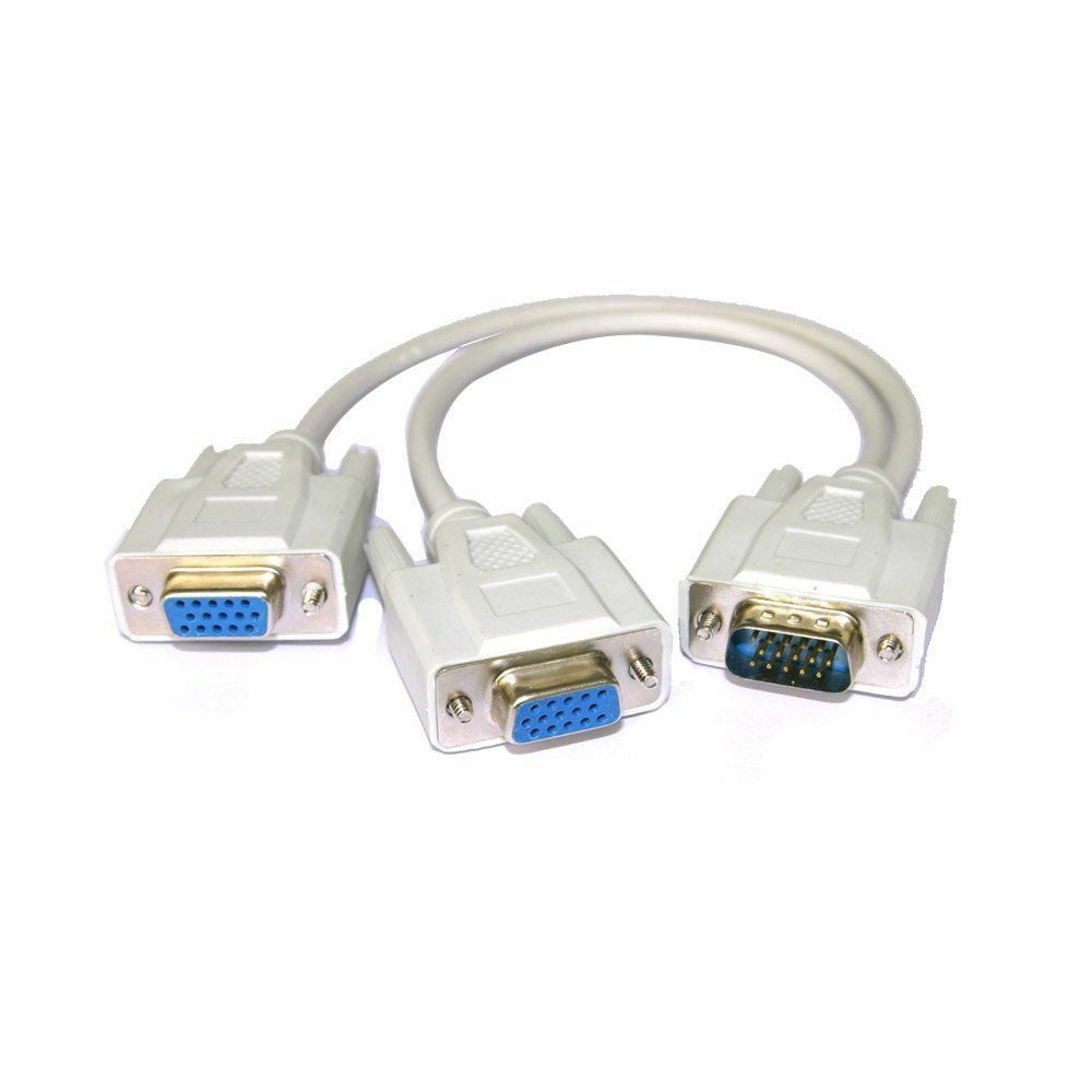 Simyoung VGA 1 PC to 2 MONITORS CONNECTOR SPLITTER VGA SVGA SPLITTER ...