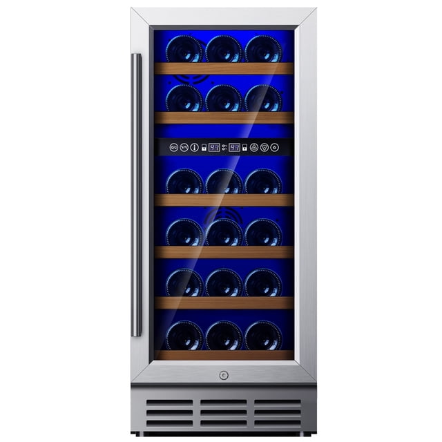 Simzlife 15 Inch Wine Fridge, Dual Zone Wine Chiller with Digital ...