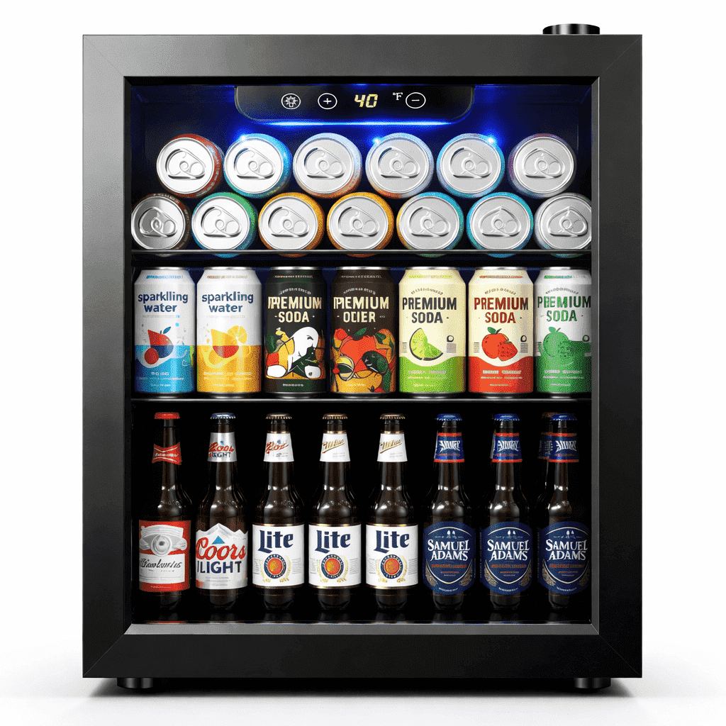 Simzlife 68 Can Beverage Refrigerator，1.9 Cu.ft Beverage Cooler with ...