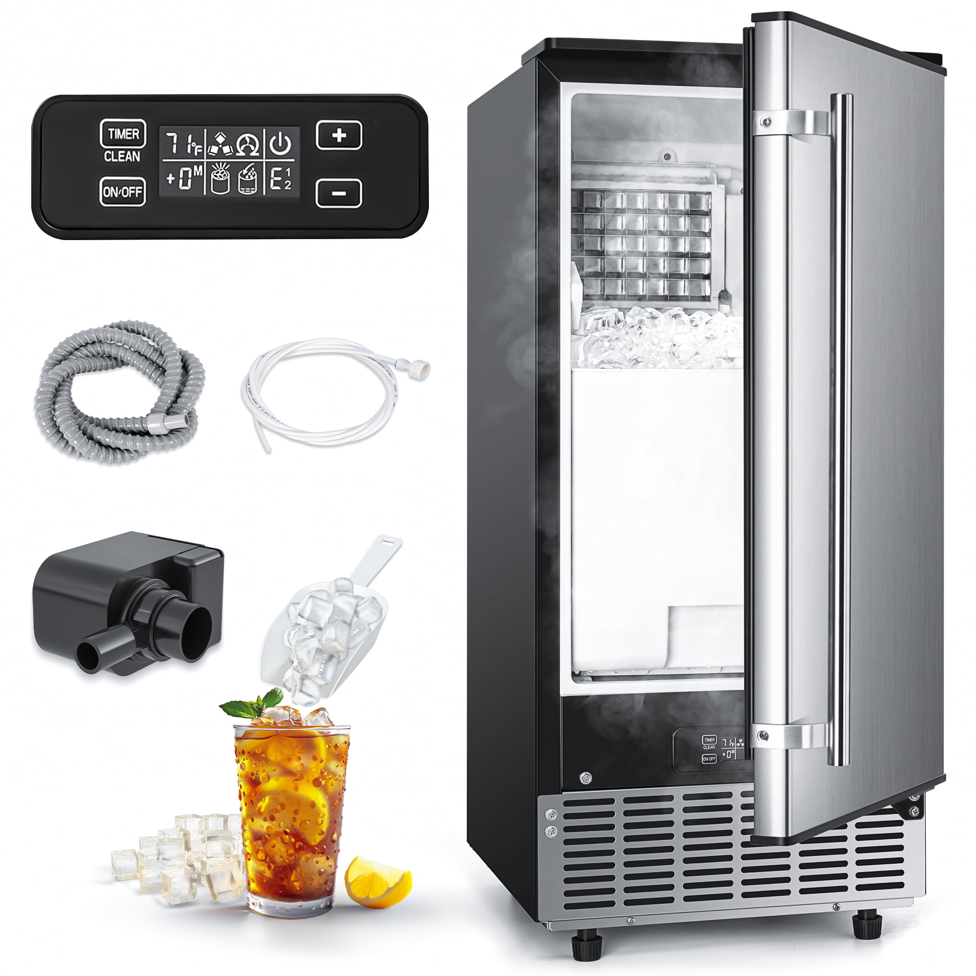 Simzlife Home Commercial Ice Maker Machine, 80lbs/24H, Clear Cube ...