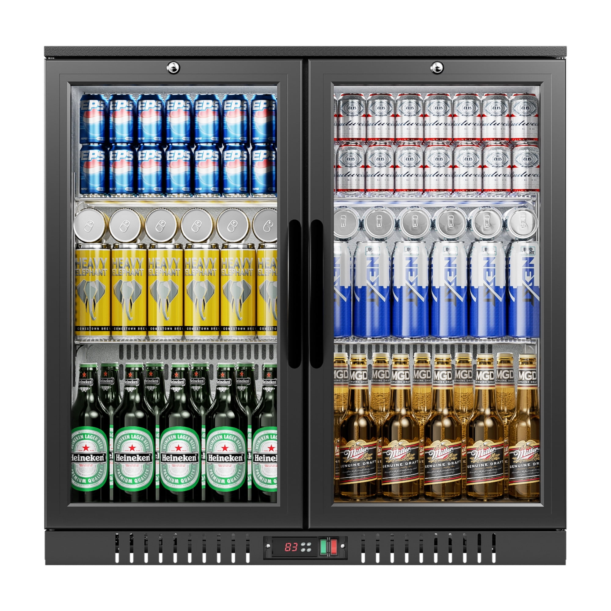 Simzlife Back Bar Cooler With 2 Glass Swing Doors, Under Counter Back ...