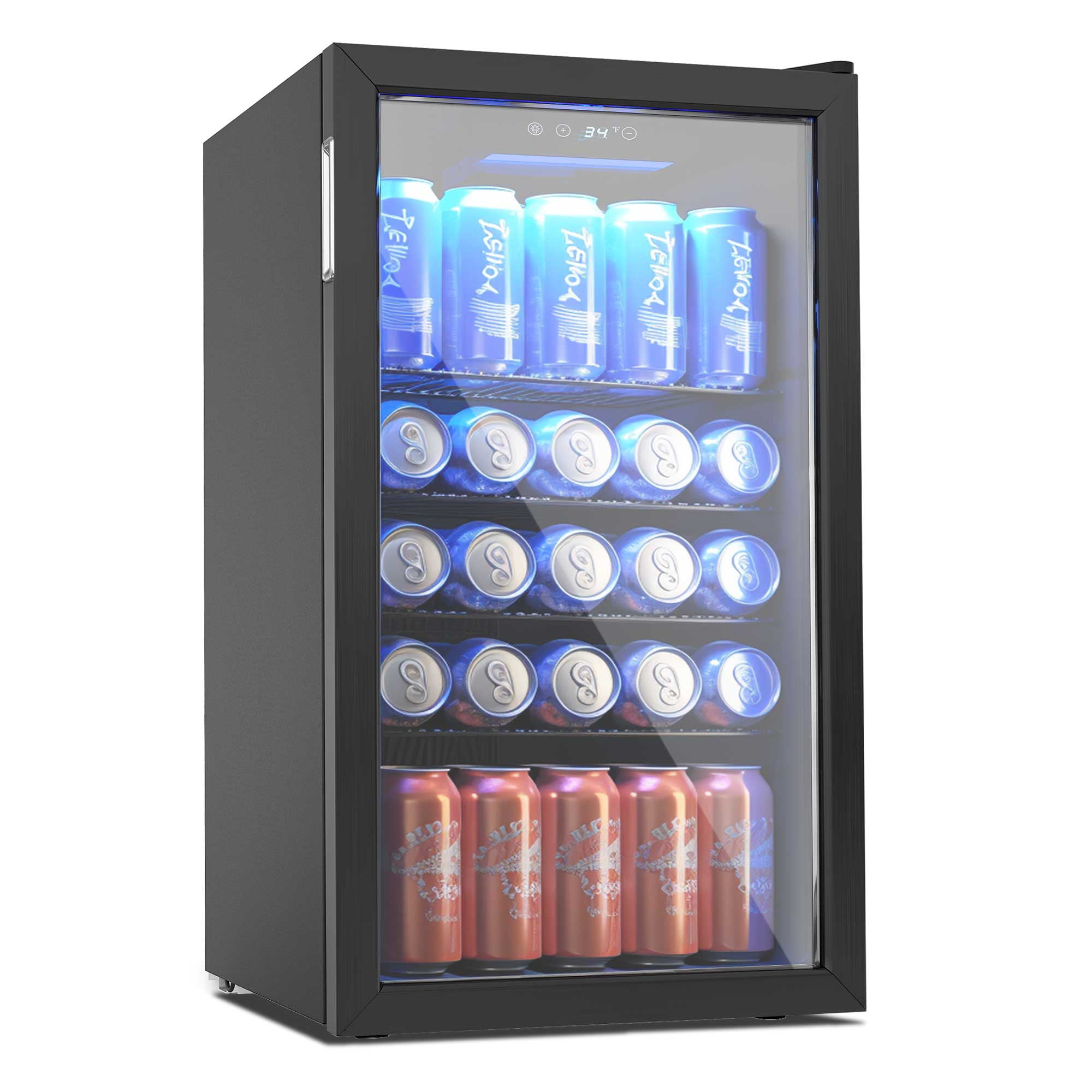 Simzlife Beverage Refrigerator Cooler, 126 Cans Mini Fridge with Glass ...
