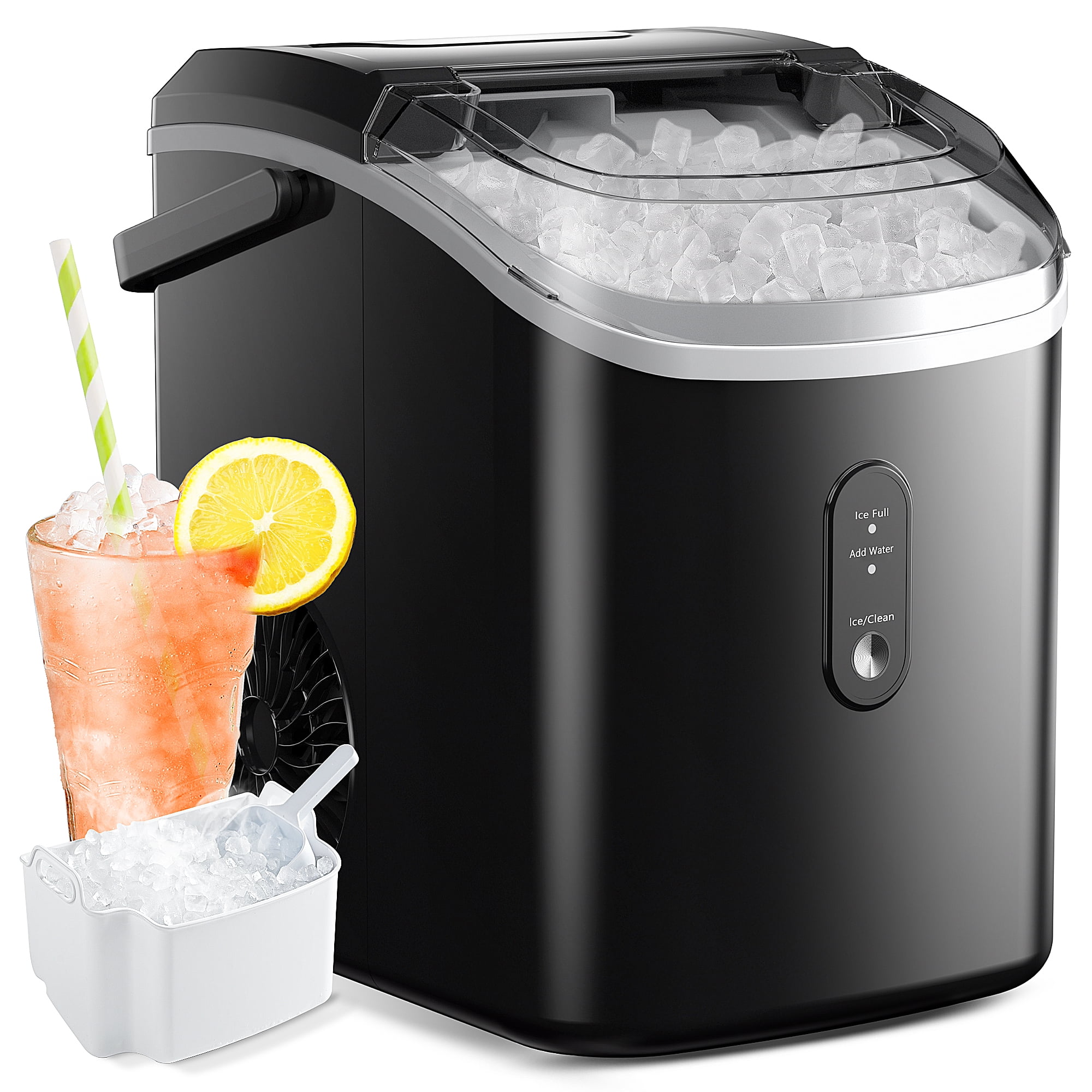 Simzlife Nugget Ice Maker Countertop with Handle, Ready in 6 Mins with ...