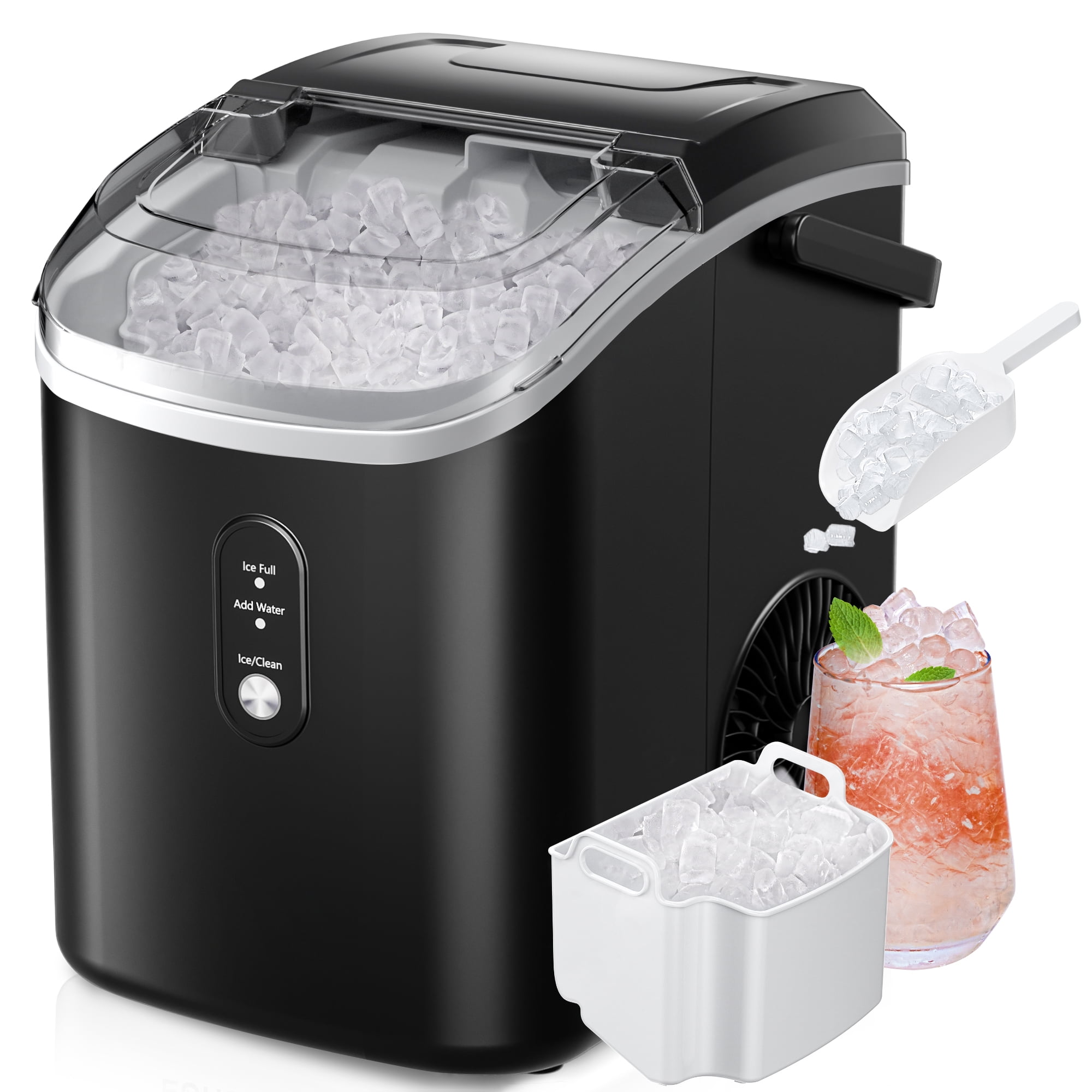 Simzlife Nugget Ice Maker Countertop, Portable Ice Maker Machine with ...