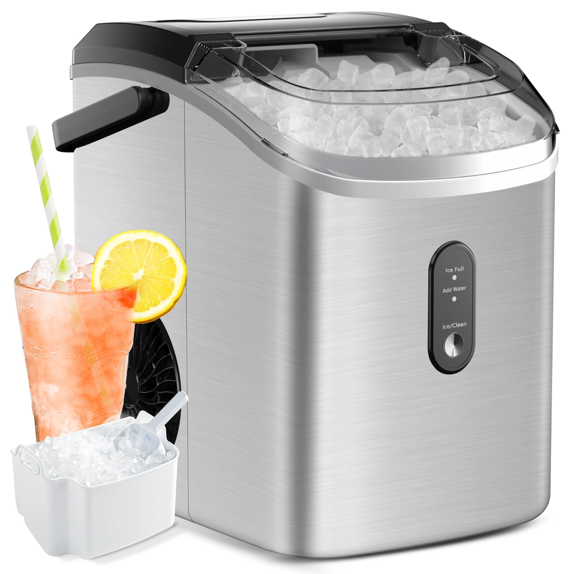 Simzlife Nugget Ice Maker Countertop with Handle, Ready in 6 Mins with ...