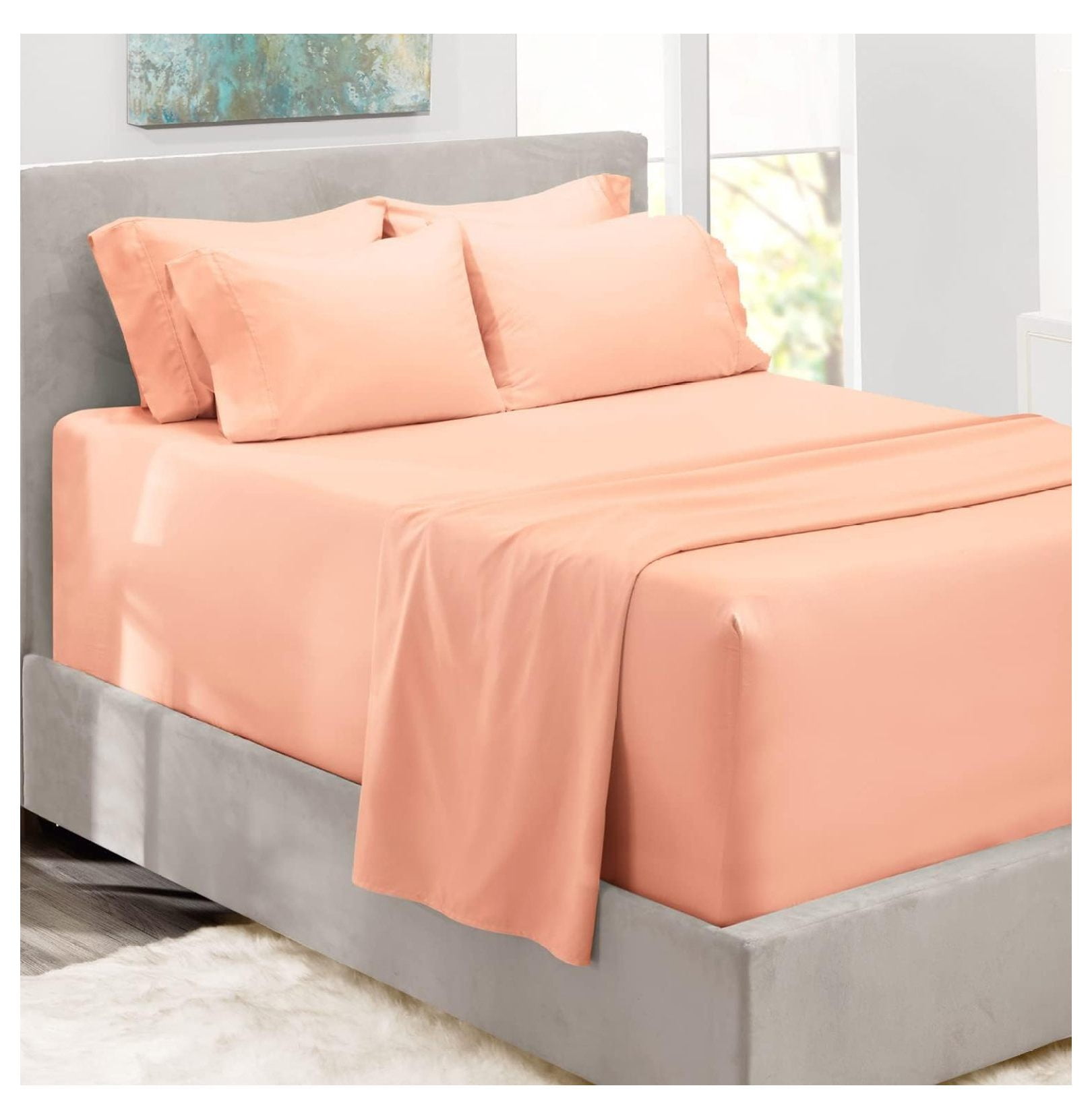 SinYYH Extra Deep Pocket Queen Sheets Sets - Fits Mattress 18-24 Inches ...