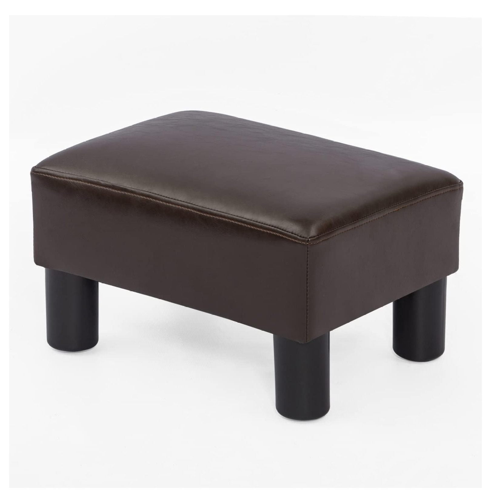 SinYYH Faux Leather Ottoman Foot Rest Stool Small Rectangle Padded Seat ...