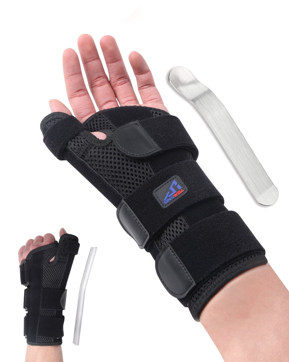 Sinaiwell Wrist Brace with Thumb Spica Splint Support, Relief for ...