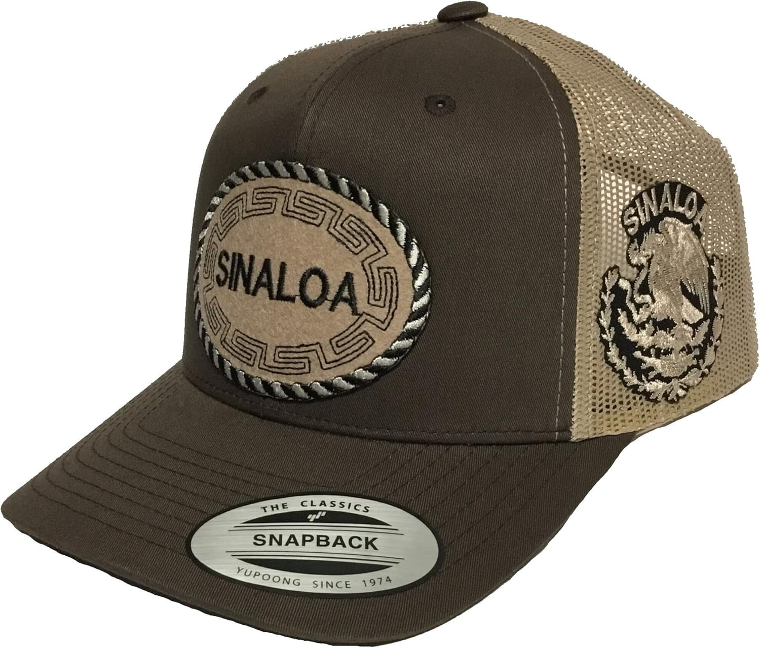 Sinaloa 2 Logos Hat Brown Khaki Mesh Trucker - Walmart.com