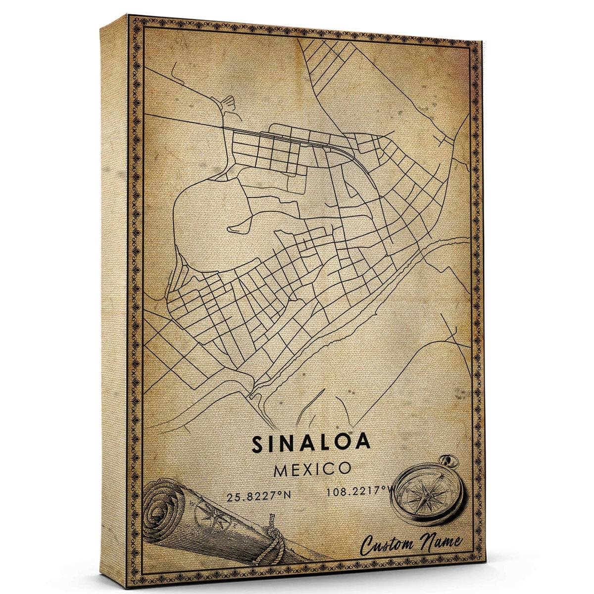Sinaloa Map Poster, Mexico Map Art Poster, Canvas, Sinaloa Map City ...